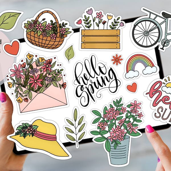 Spring Stickers - Etsy