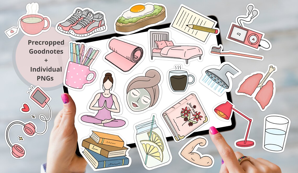 Morning Routine DIGITAL STICKERS for Digital Planner - Etsy