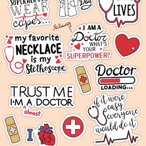 Medical Printed STICKERS Set, Quotes, Med School Stickers, Bullet ...