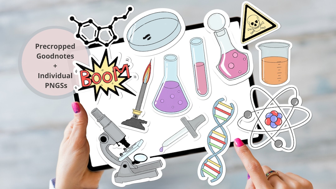 Chemistry DIGITAL STICKERS for Digital Planner Pre-cropped Goodnotes ...