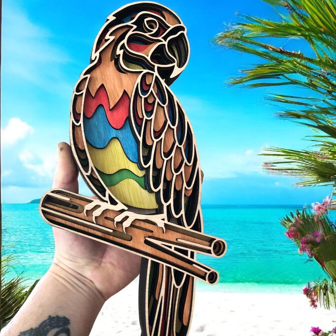 Multilayer Parrot SVG/ Parrot Laser Cut/ Layer / Plywood Cutting/ Paper ...