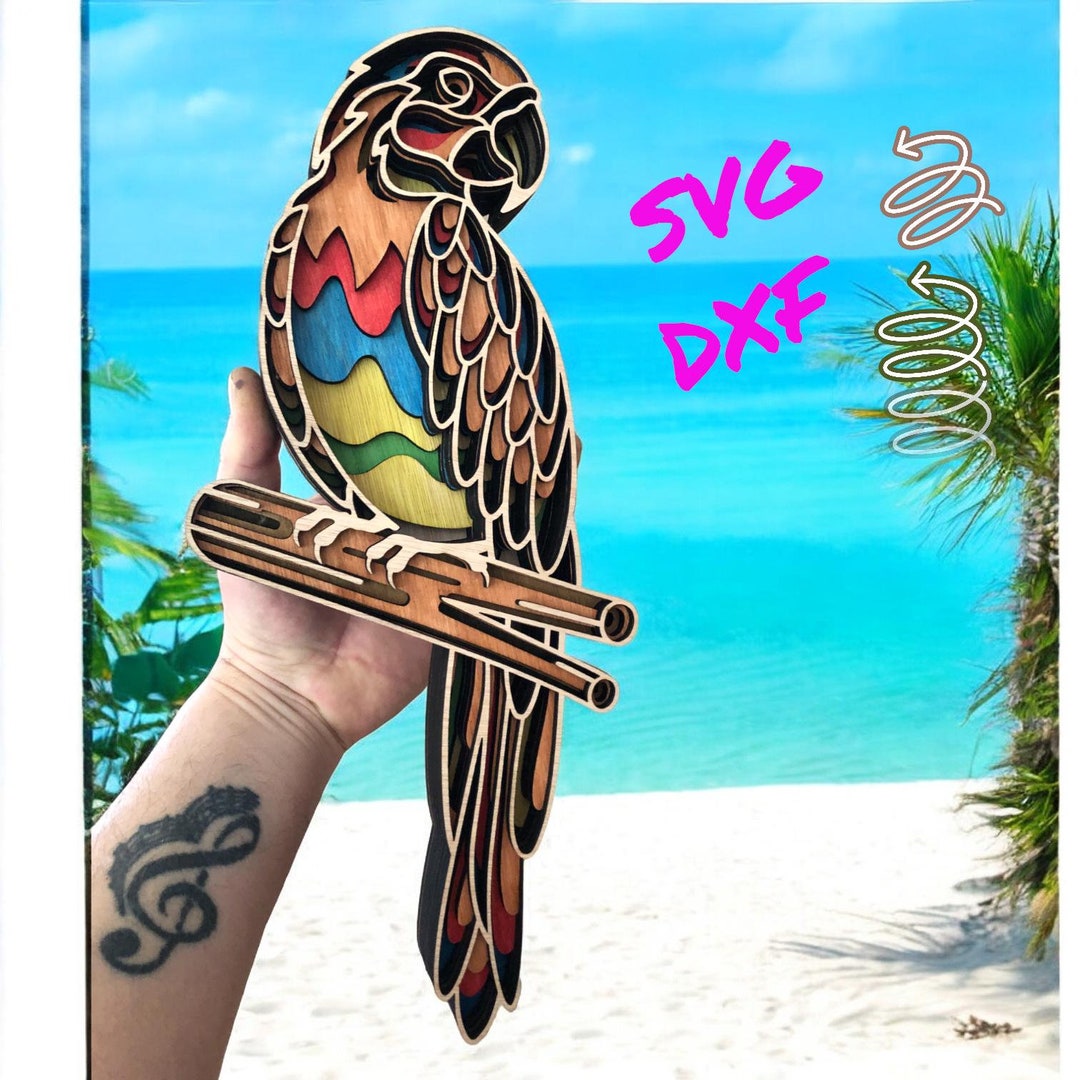 Multilayer Parrot SVG/ Parrot Laser Cut/ Layer / Plywood Cutting/ Paper ...
