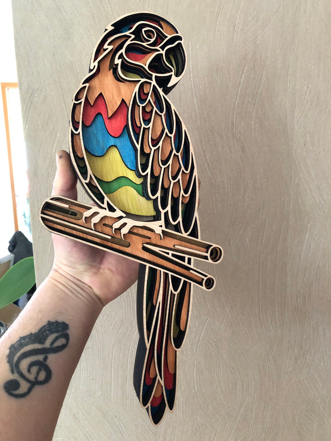 Multilayer Parrot Mandala 7 Layers for Laser Machines and Cutter, Home ...