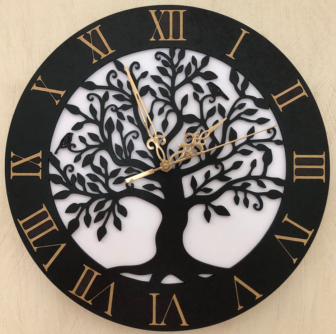 Tree of Life Clock SVG, Svg Digital Files, Dxf, Plywood Cutting, Paper ...