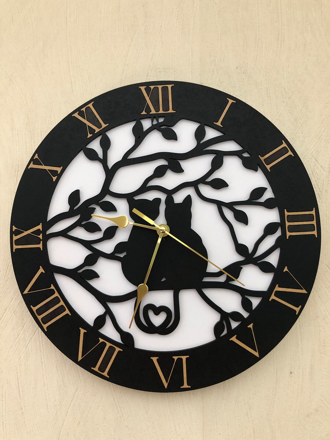 Tree of Life Cat Clock-digital Files-svg-dxf-wall Clock-laser Cutting ...