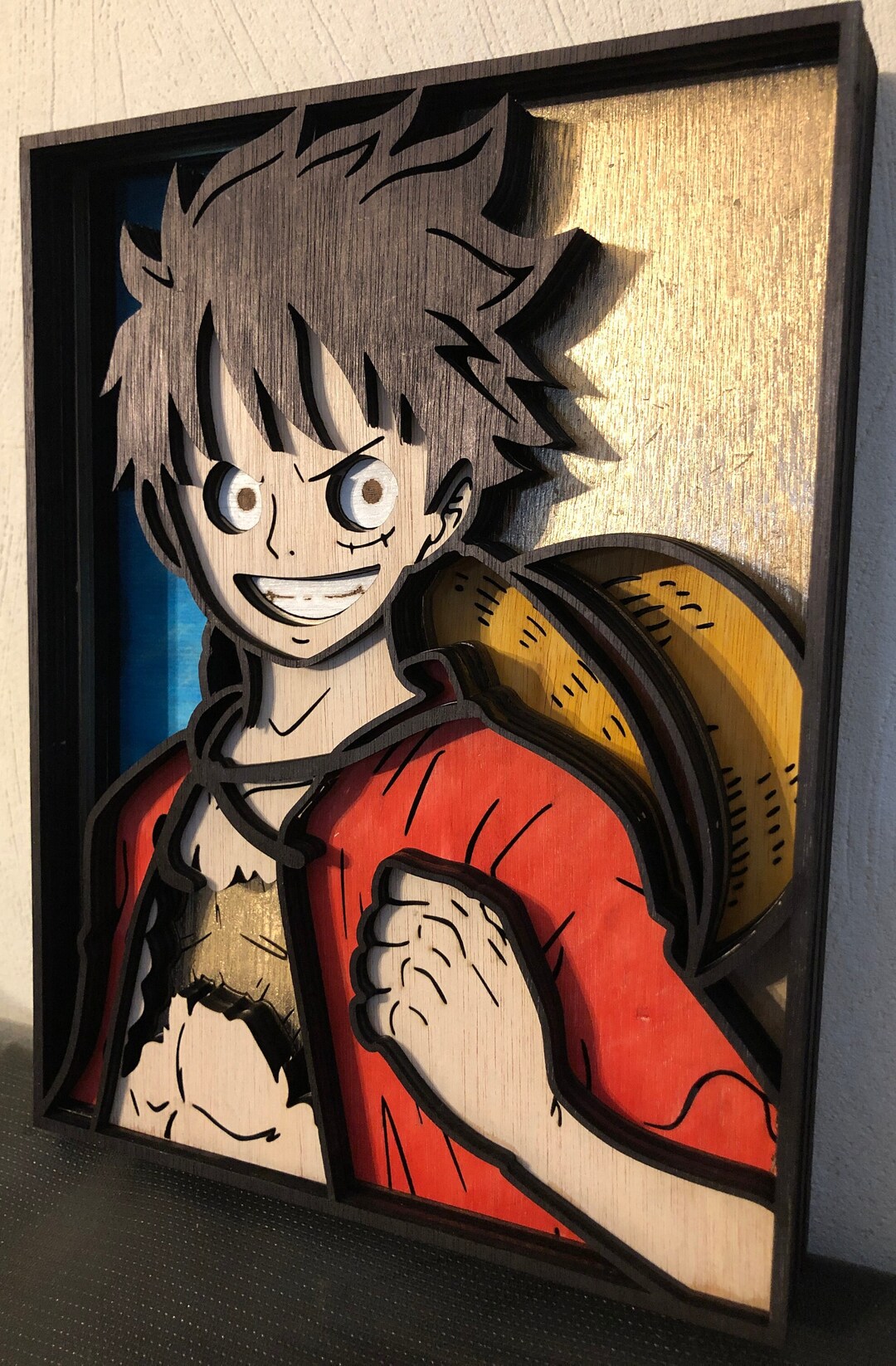 Luffy One Piece Frame 7 Layers, Digital File SVG, DXF, Luffy Decoration ...