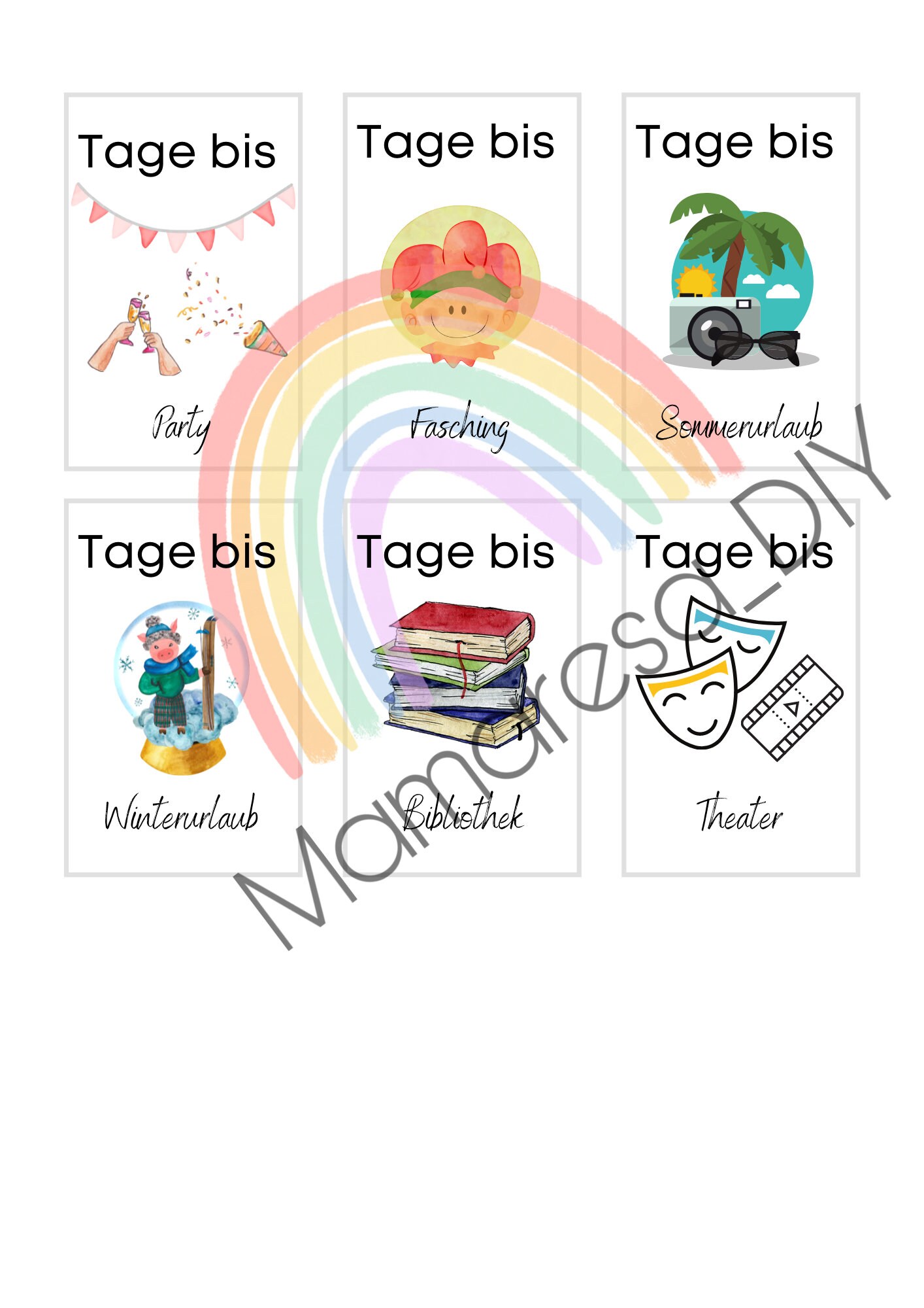 Countdown Zum Ausdrucken Für Besondere Anlässe PDF - Etsy