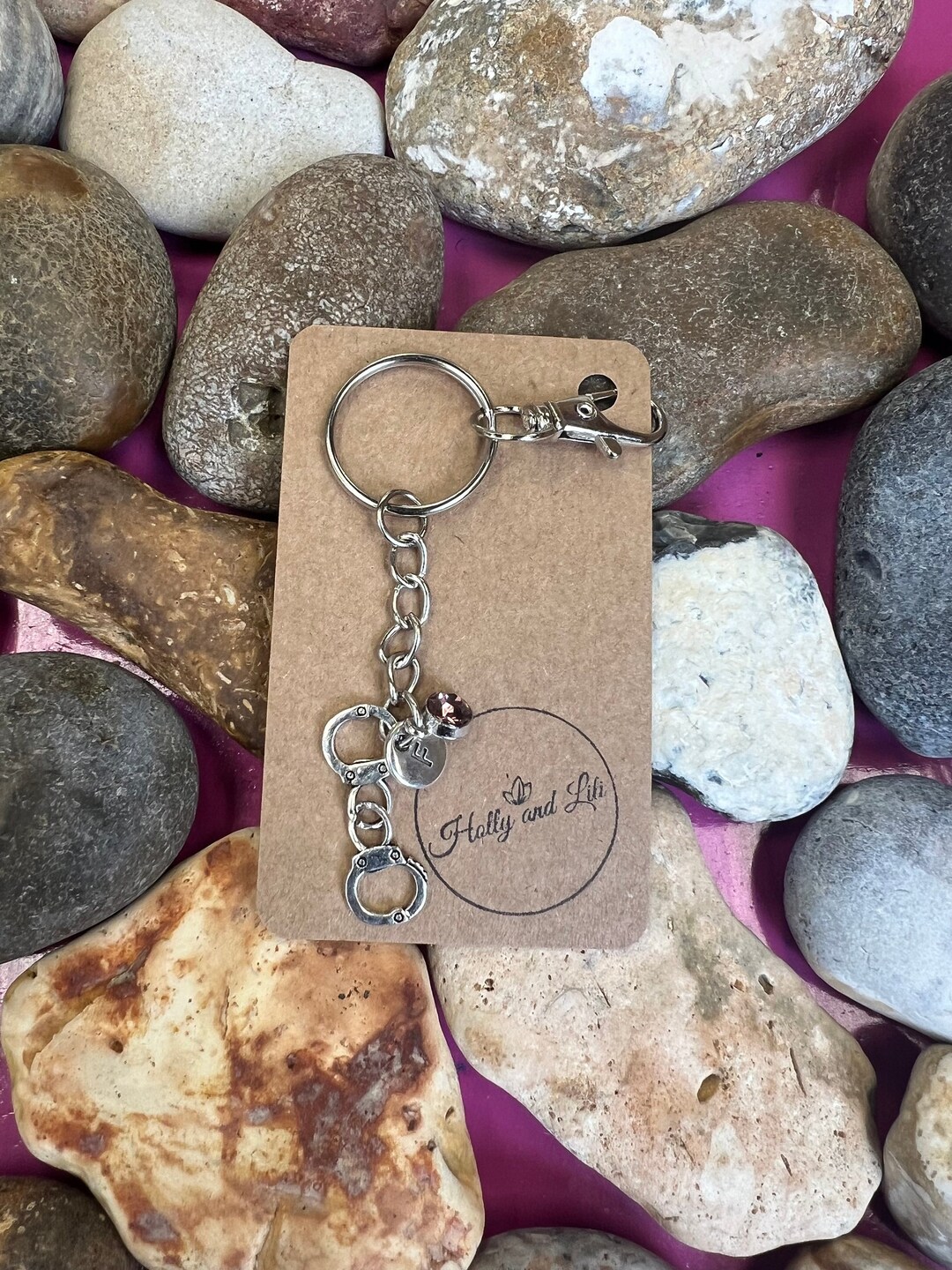 Handcuffs Personalised Keychain, Handcuff Keyring, Hand Cuffs Alphabet ...