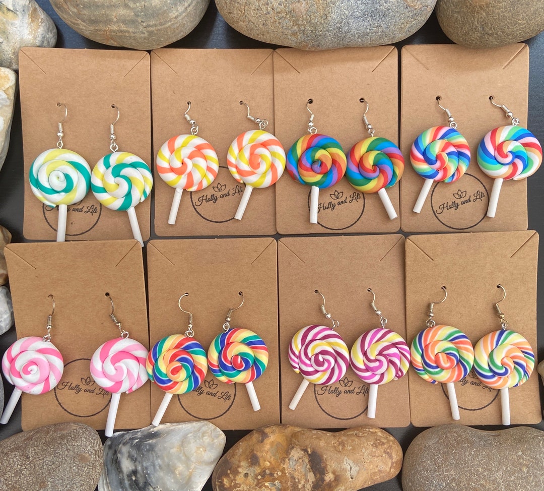 Lollipop Style Novelty Earrings, Personalise Earrings Your Way, Lolly ...
