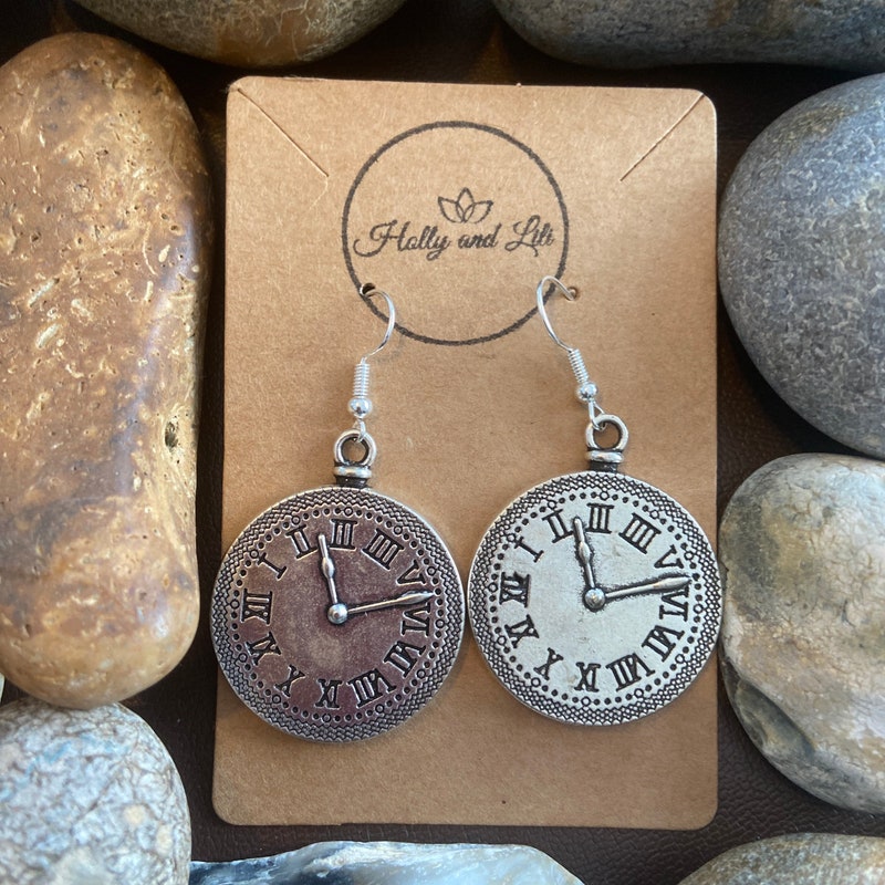 Clock Earrings - Etsy