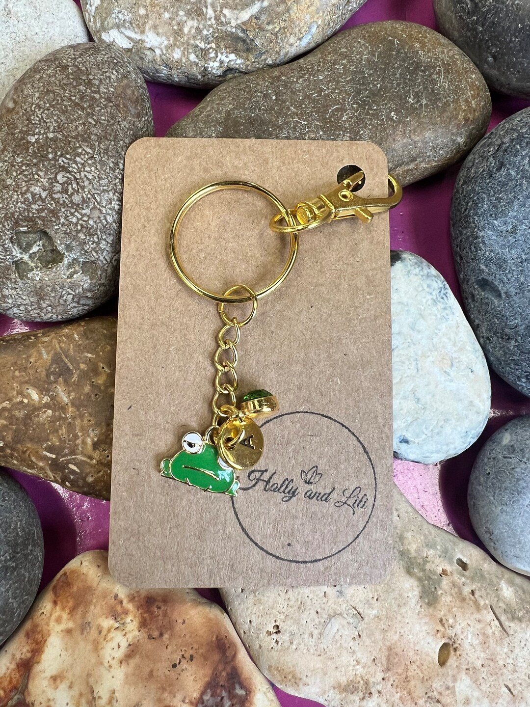 Frog Face Keyring, Frogs Keychain, Frogs Keyring, Alphabetical Initial ...