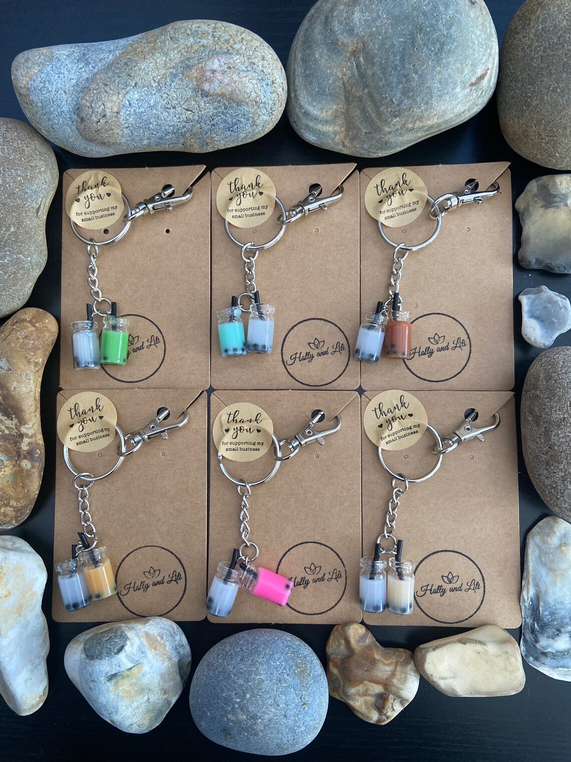 Double Bubble Tea Novelty Keyrings Choose From Many Styles | Etsy UK