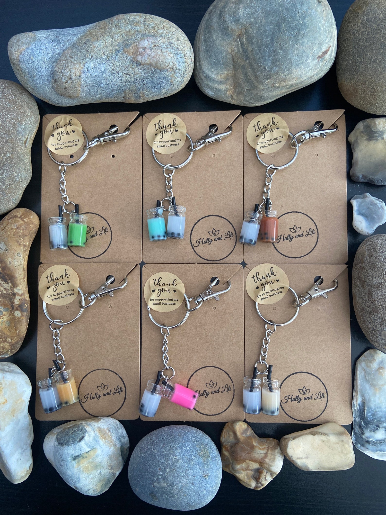 Double Bubble Tea Novelty Keyrings Choose From Many Styles | Etsy UK