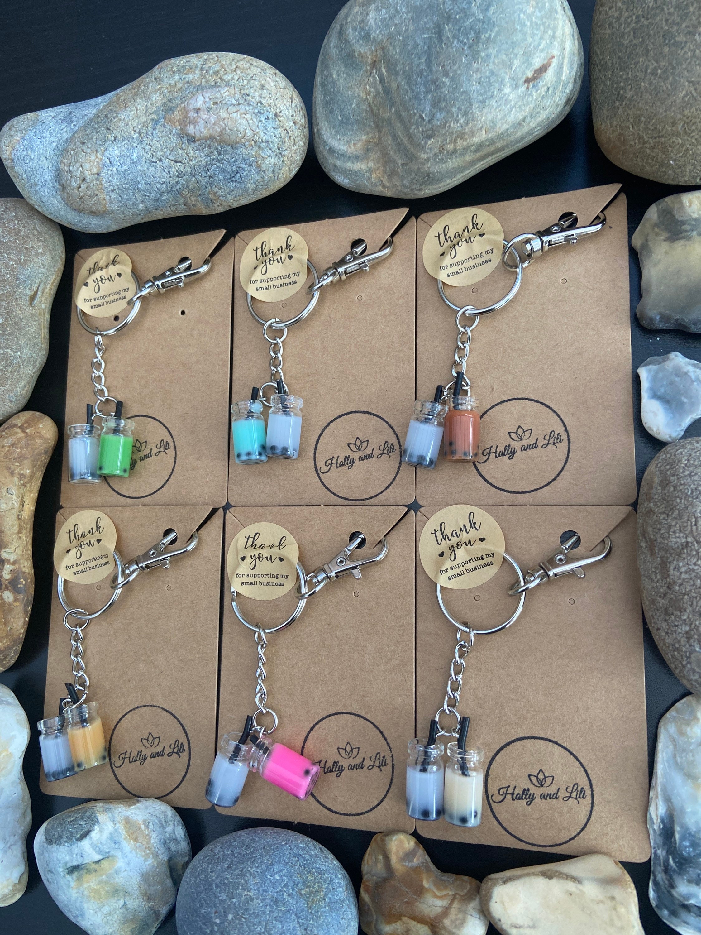 Double Bubble Tea Novelty Keyrings Choose From Many Styles | Etsy UK