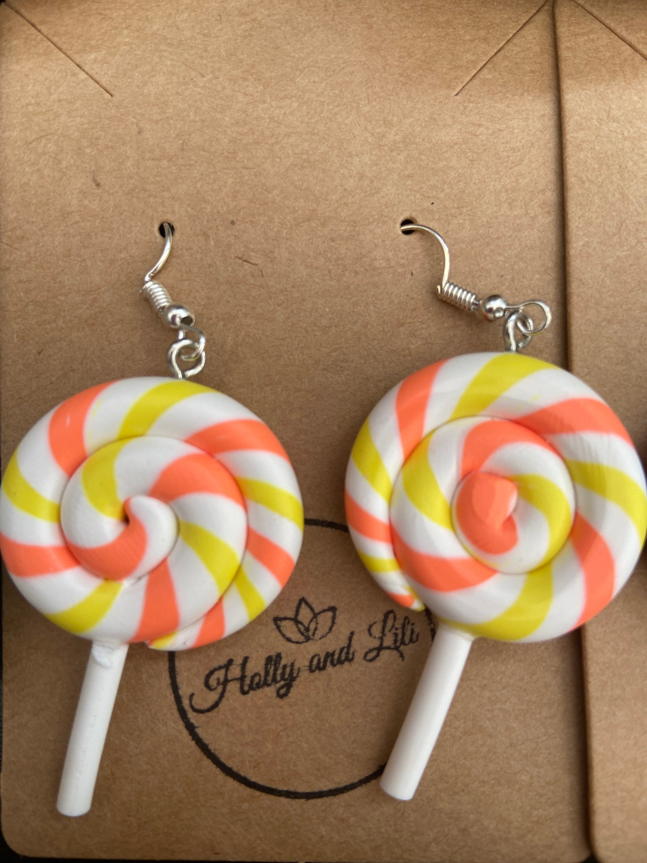 Lollipop Style Novelty Earrings Personalise your earrings | Etsy