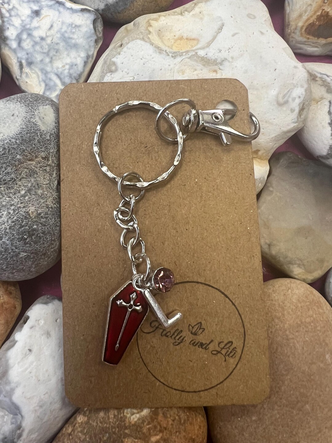 Coffin Personalised Keychain, Coffins Keyring, Alphabetical Initial ...