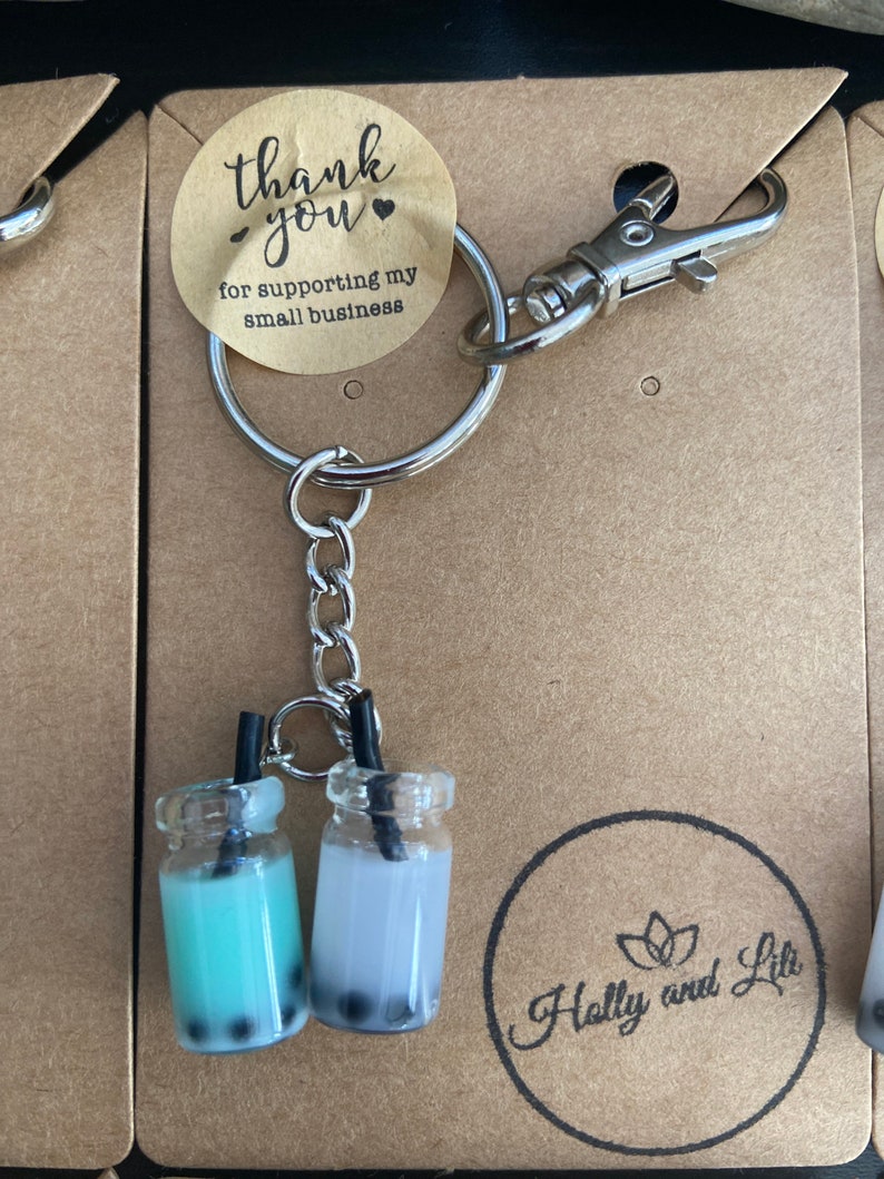 Double Bubble Tea Novelty Keyrings Choose From Many Styles | Etsy UK