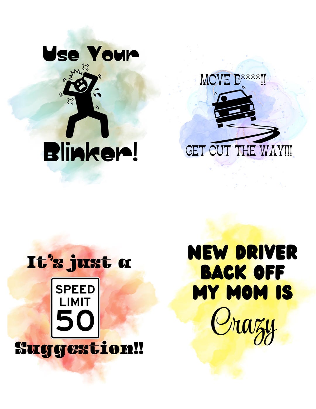 Snarky Car Decal PNG Bundle: Sassy Car Stickers (digital Download ...