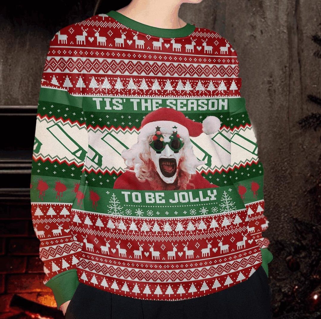 Terrifier Art the Clown Christmas Unisex Sweater, Horror Movie Ugly ...