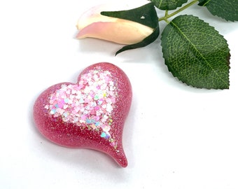Pink Glitter Heart | Etsy