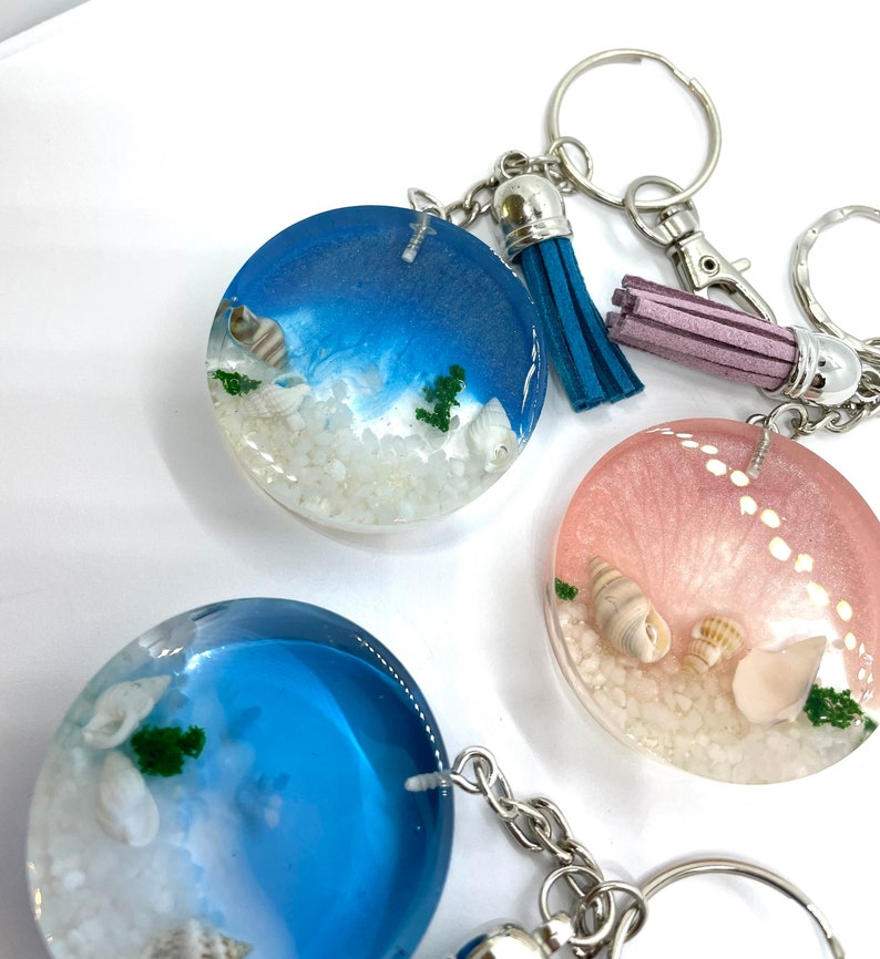 Ocean Keychain Seashell Sand and Beach Gifts Seashore - Etsy