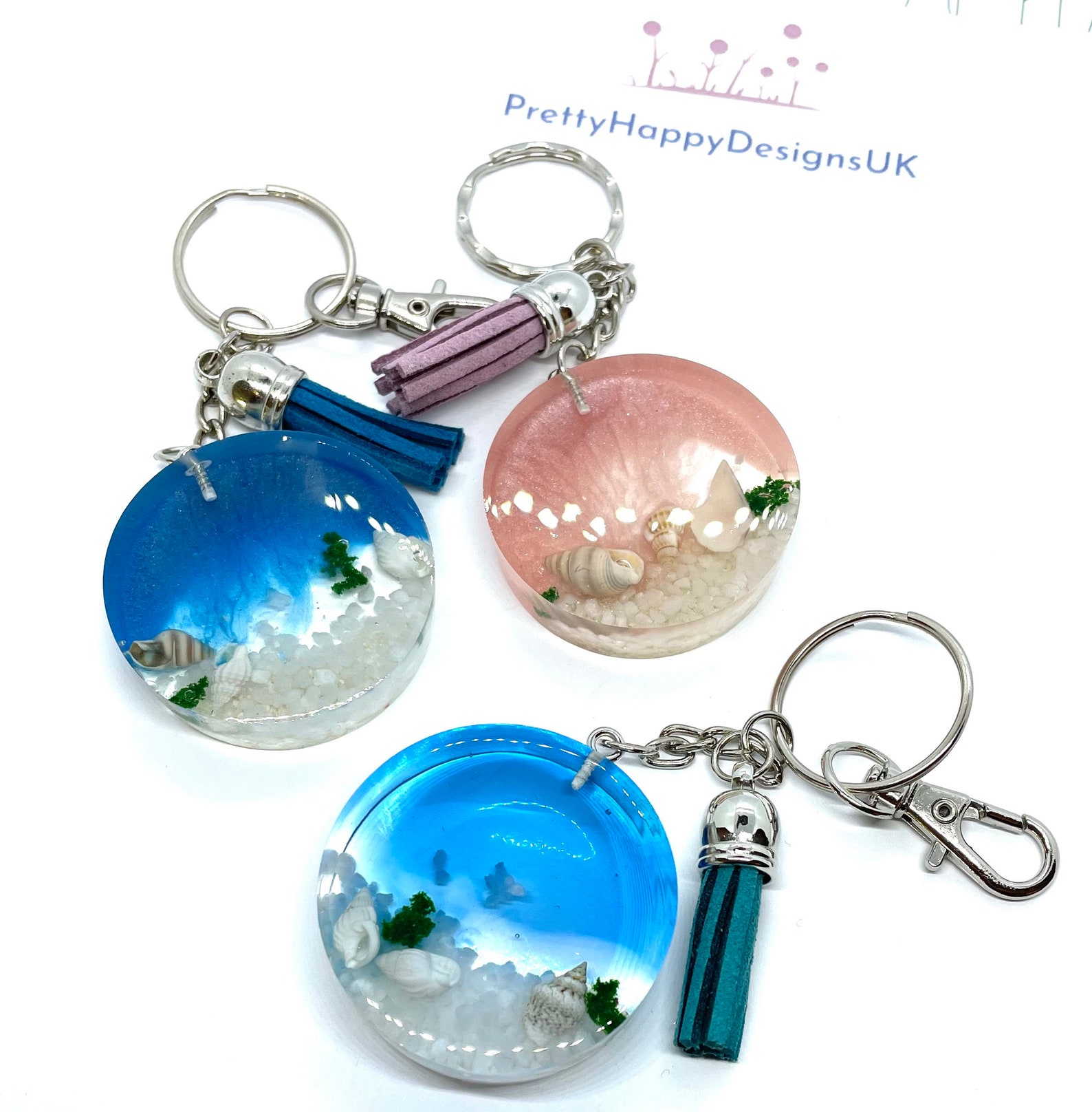 Ocean Keychain Seashell Sand and Beach Gifts Seashore - Etsy