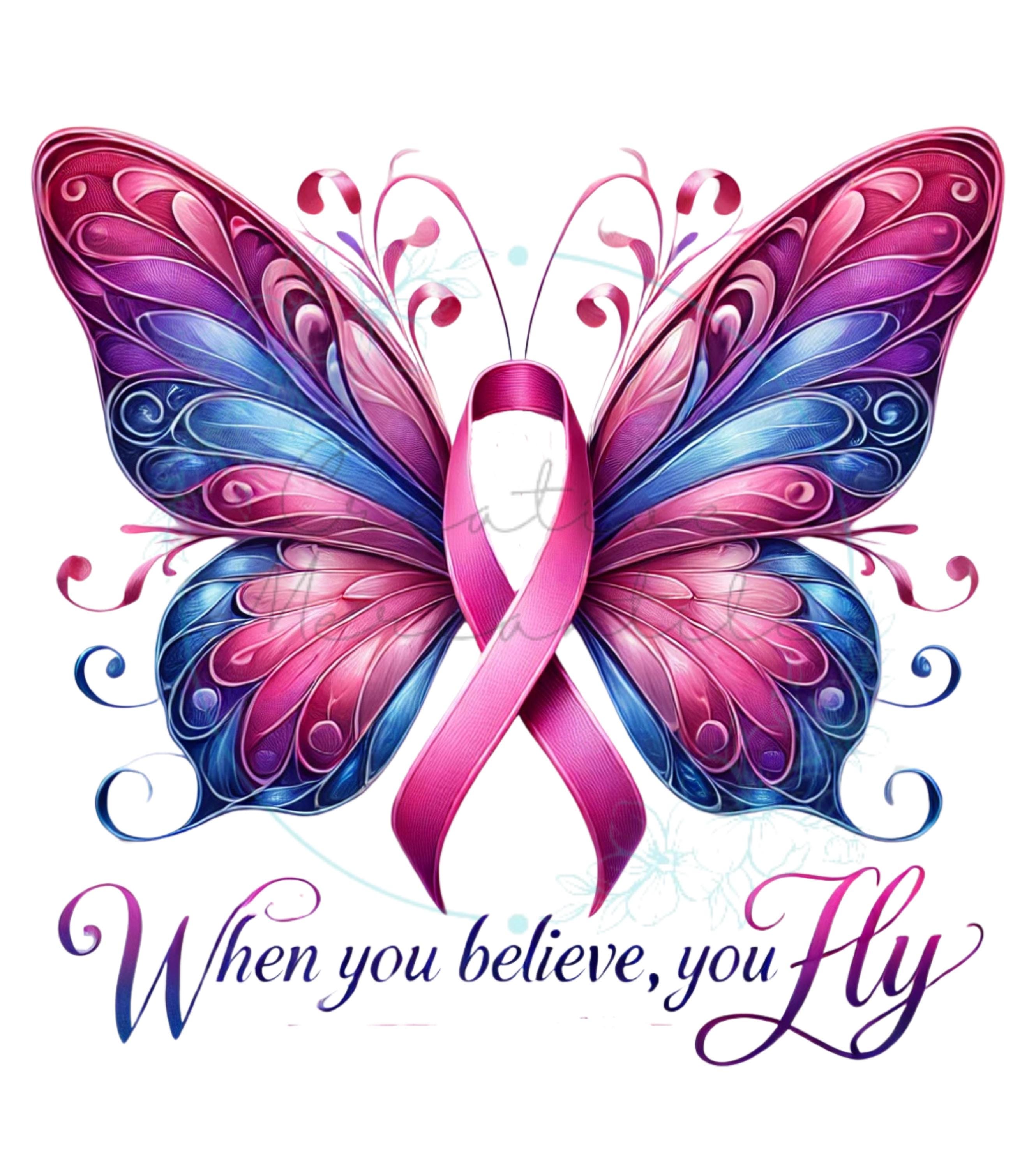Breast Cancer Awareness Butterfly PNG, Pink Ribbon SVG, When You ...
