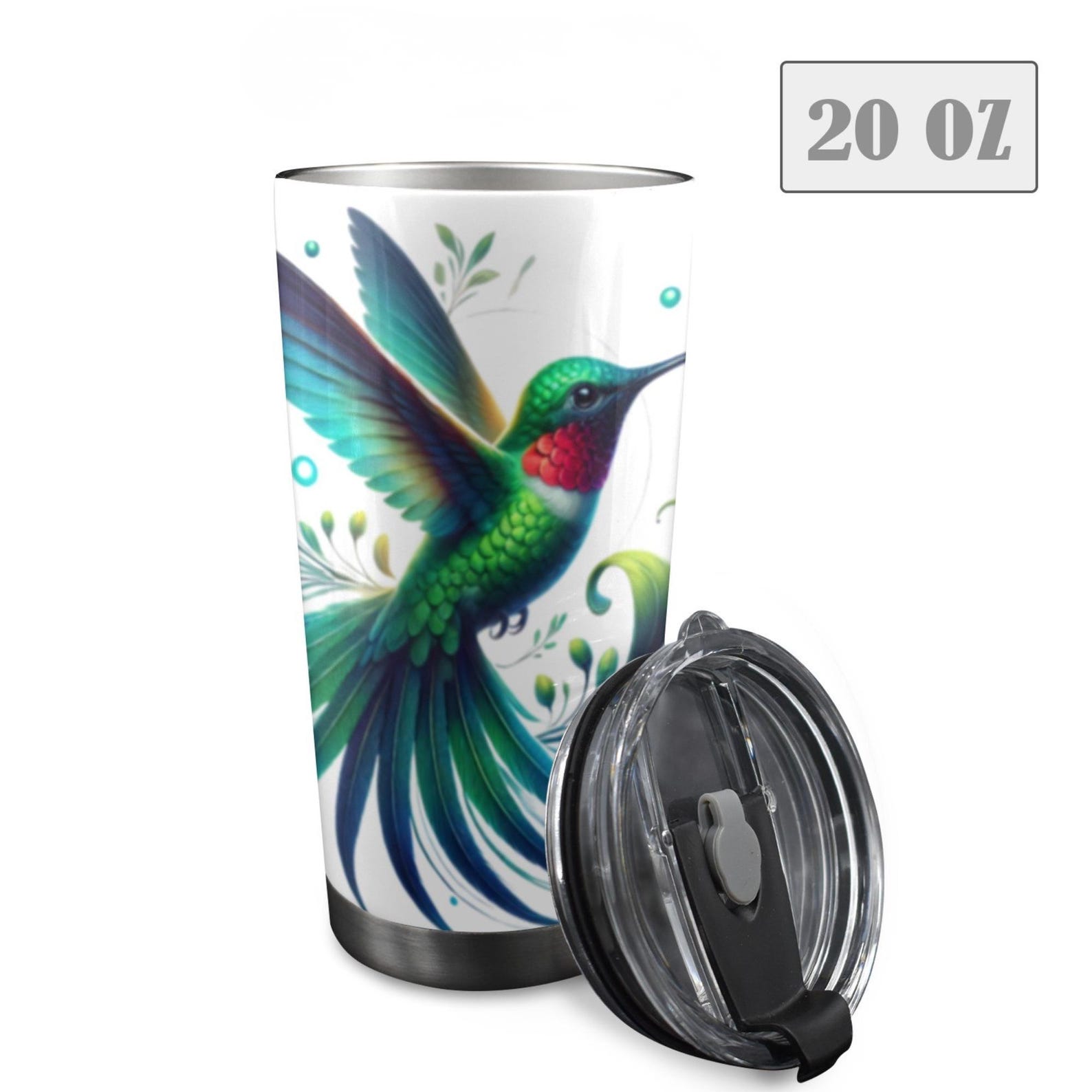 Colibrí en tonos joya PNG / Diseño de sublimación de pájaro floral en ...