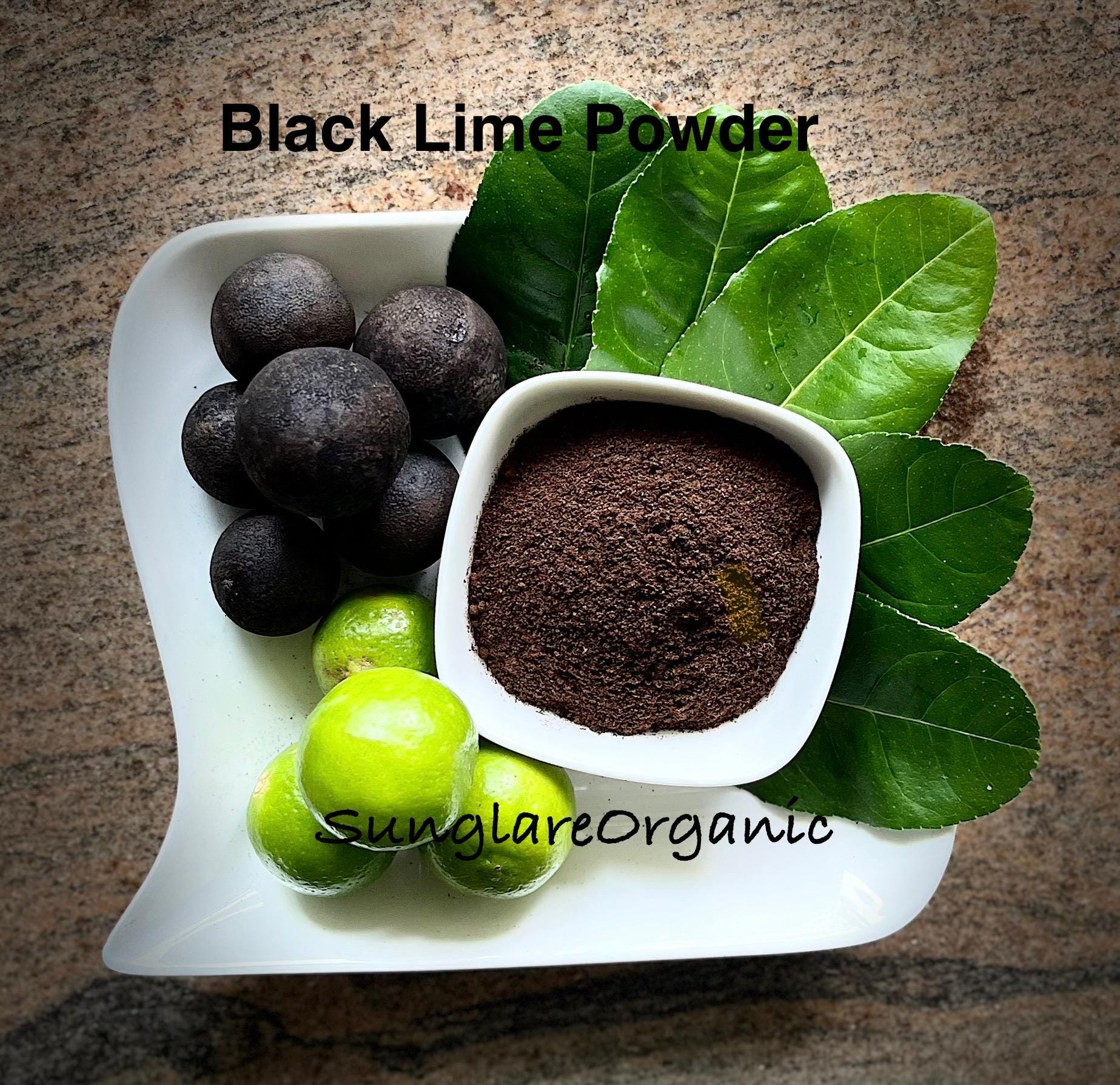 Dried Black Lime / Lemon Powder Organic Pure Natural Smoked Whole Black ...