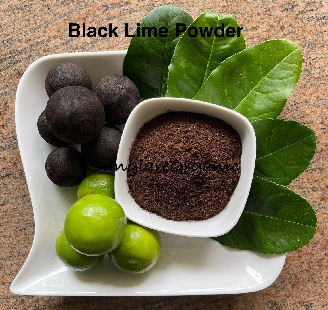 Dried Black Lime / Lemon Powder Organic Pure Natural Smoked Whole Black ...
