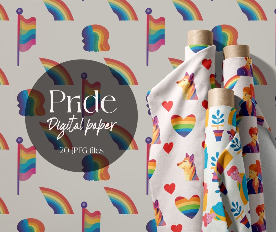 Pride Day Digital Paper Commercial Use Love Wins Stationary Seamless ...