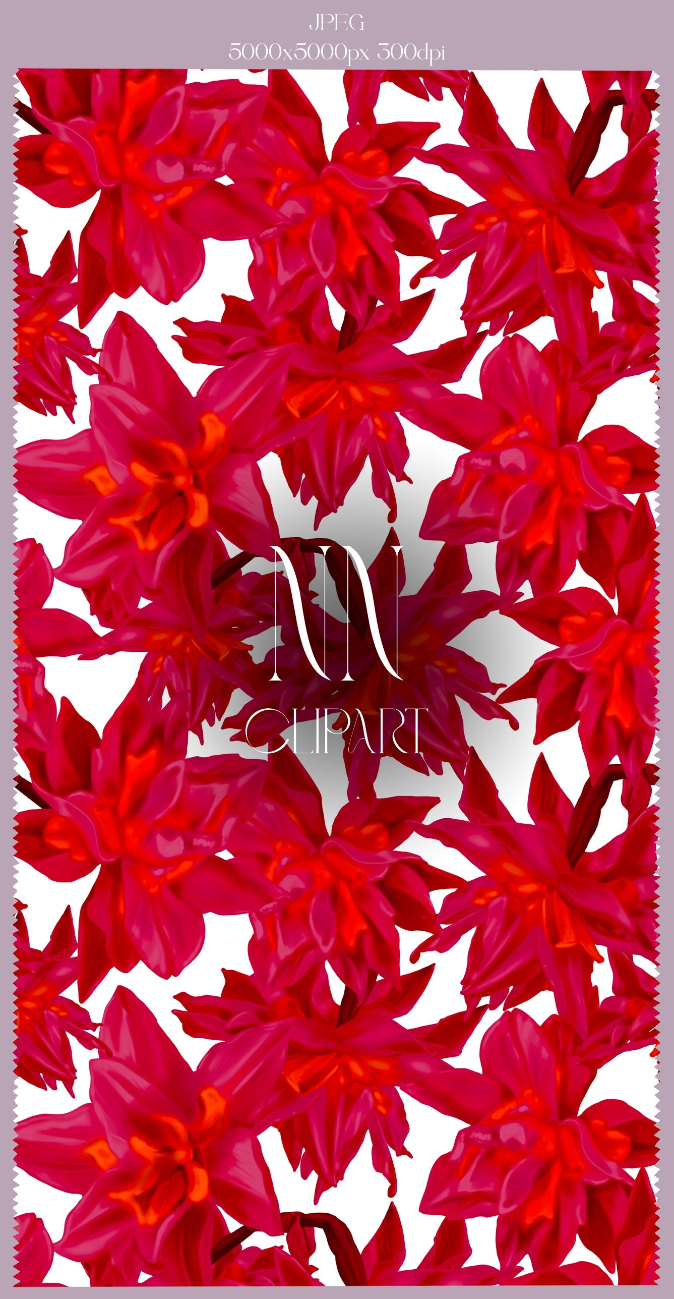 Viva Magenta Fashion Collection Pattern Watercolor Flower Digital Paper ...