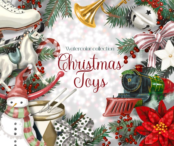 Christmas Watercolor Clipart Christmas PNG Christmas Clipart - Etsy