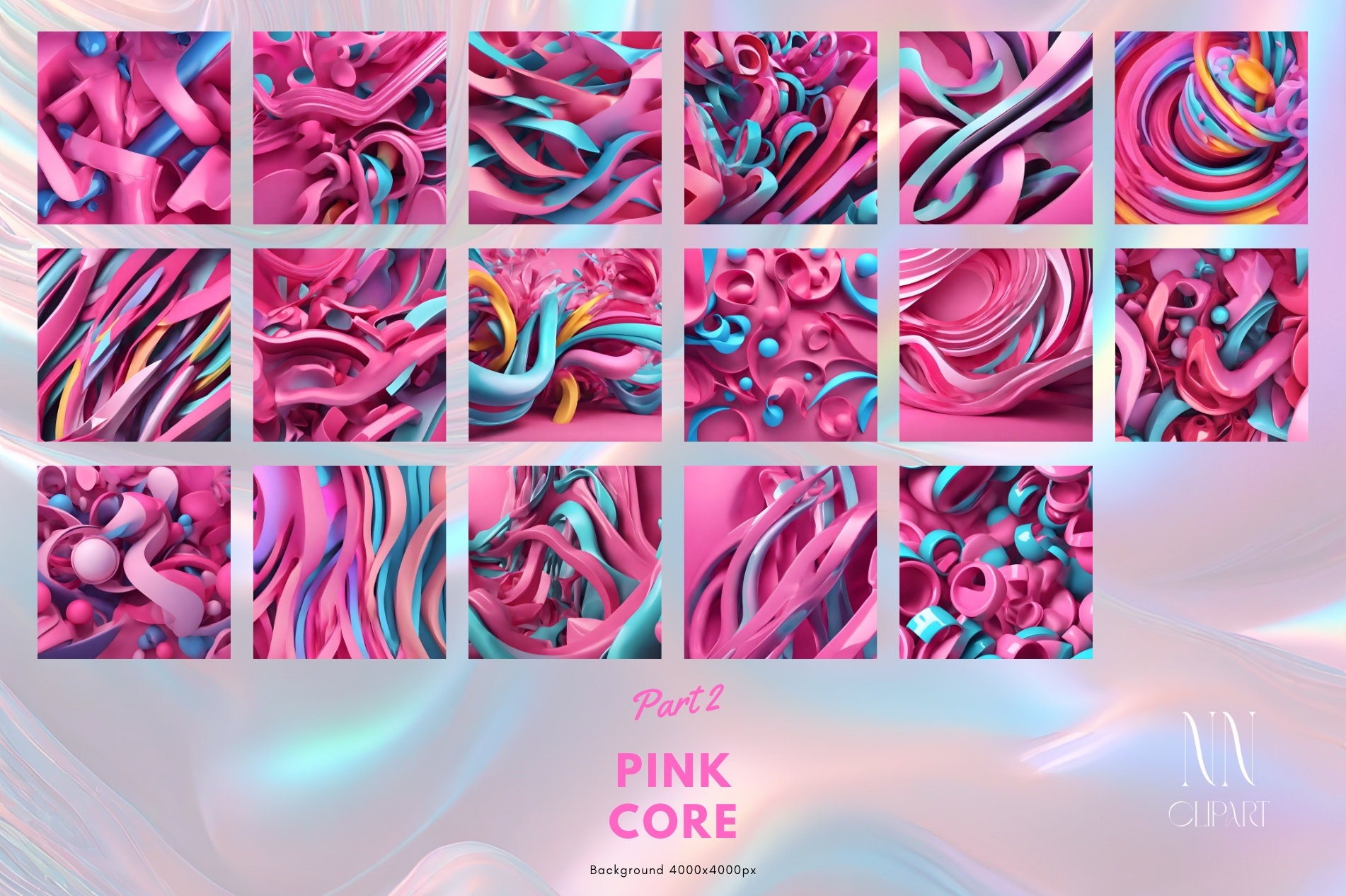 Dreamcore Pink Digital Paper Pack Abstract 3D Plastic Backgrounds - Etsy