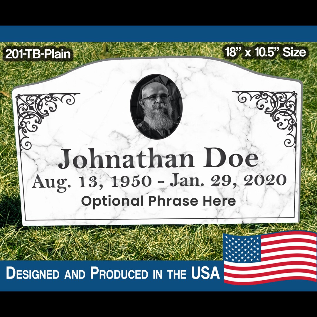 Personalized Temporary Grave Marker: PVC Digitally Printed Faux White ...