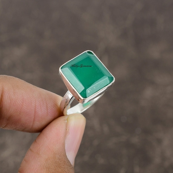 Panna Stone Ring Designs In Silver