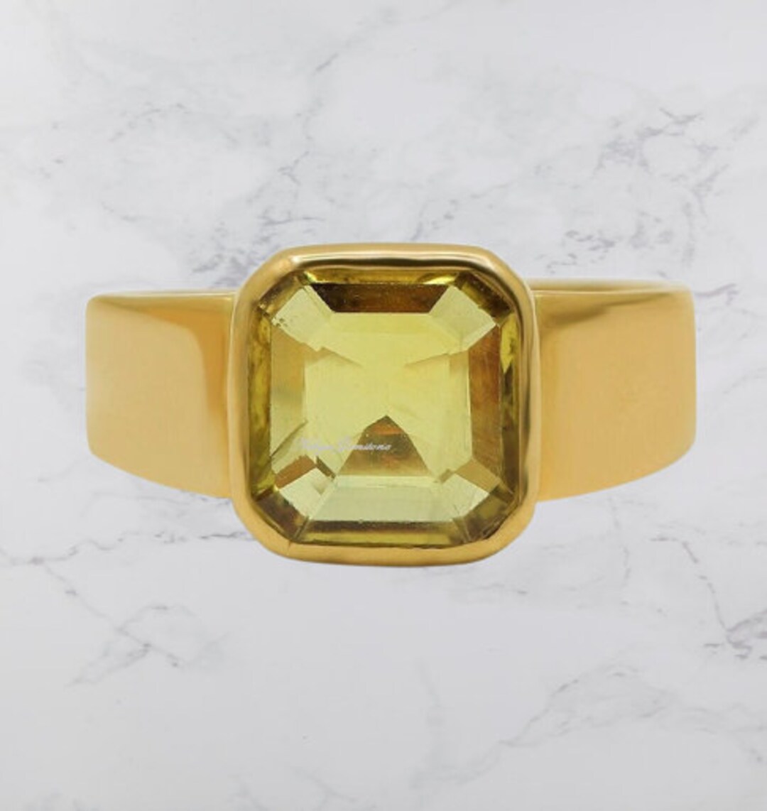 Natural Certified Yellow Sapphire/ Pukhraj Panchdhatu Ring for Men and ...