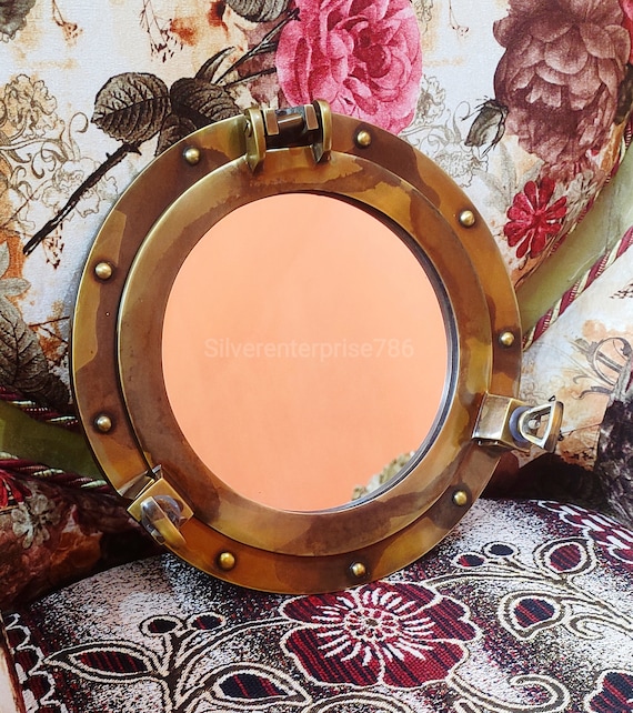 Antique Brass Porthole Mirror Maritime Ship's Decor | Etsy
