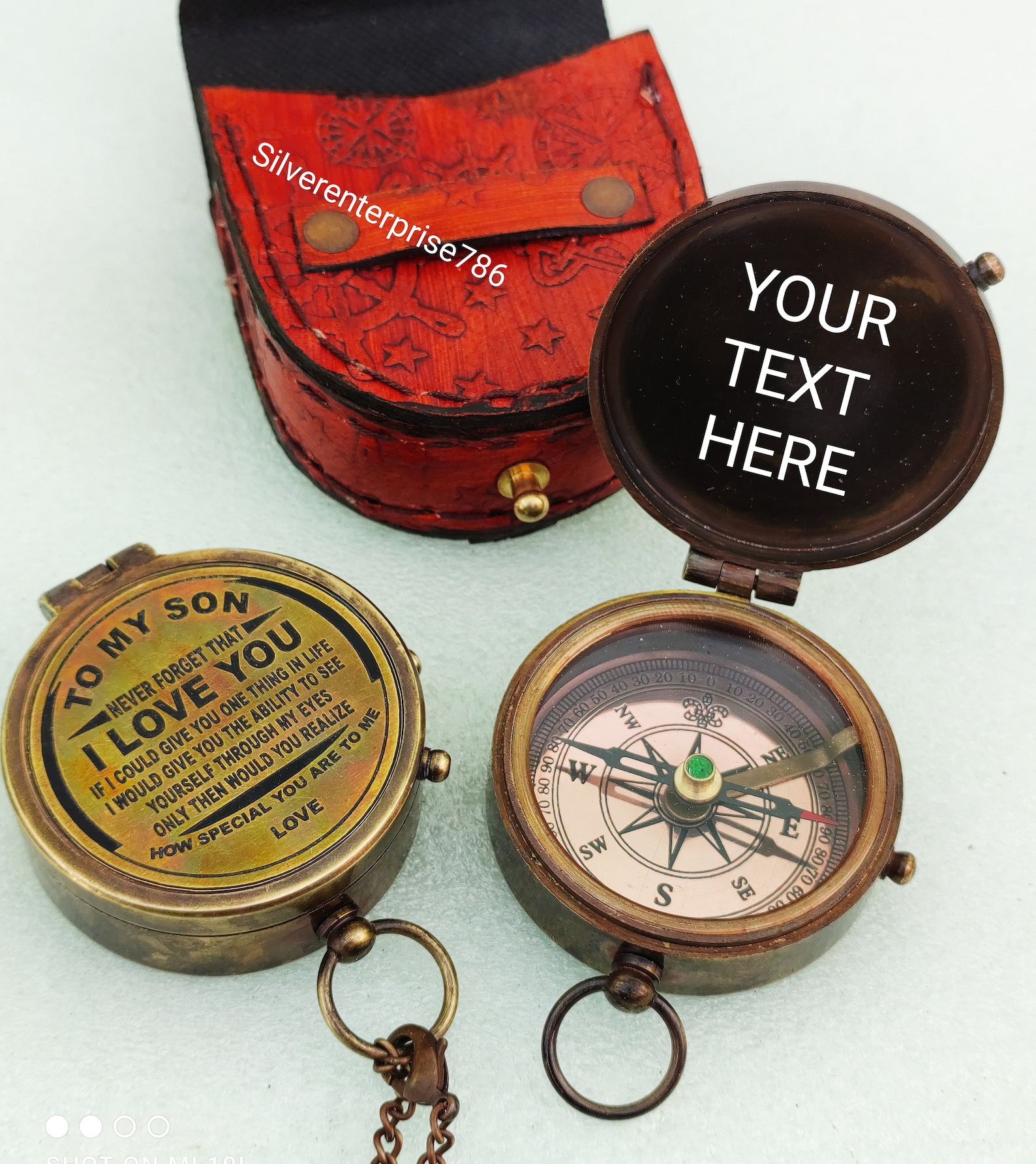 Personalized Engraved Brass Compass Gift to My Son/Nautical | Etsy