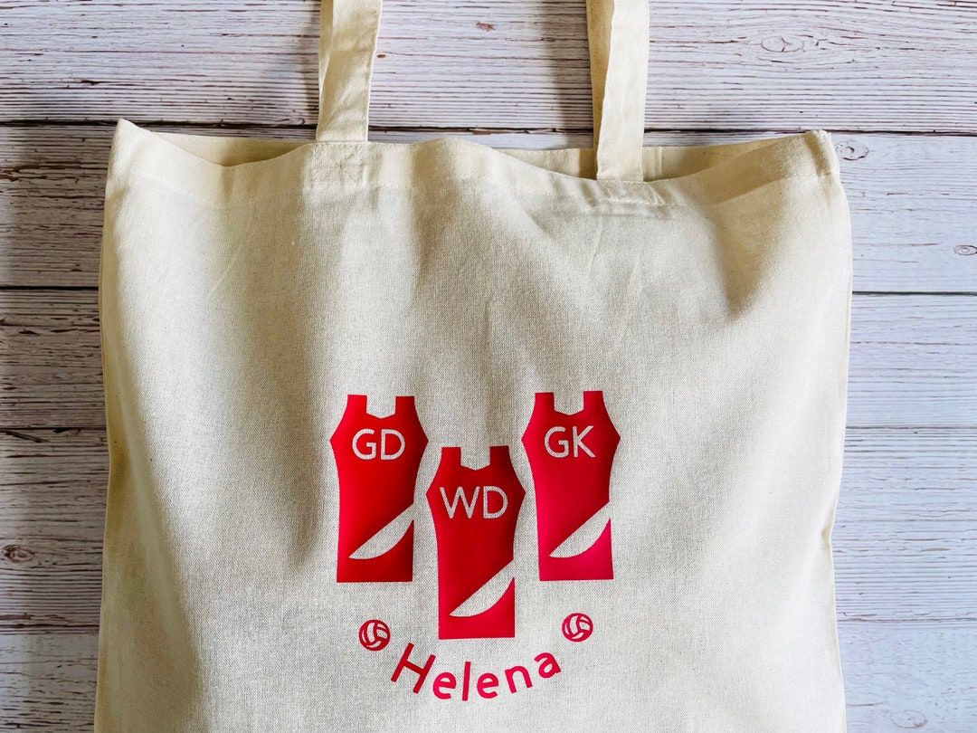 Personalised Netball Tote Bag Court Positions: Attack, Defence or Mid ...
