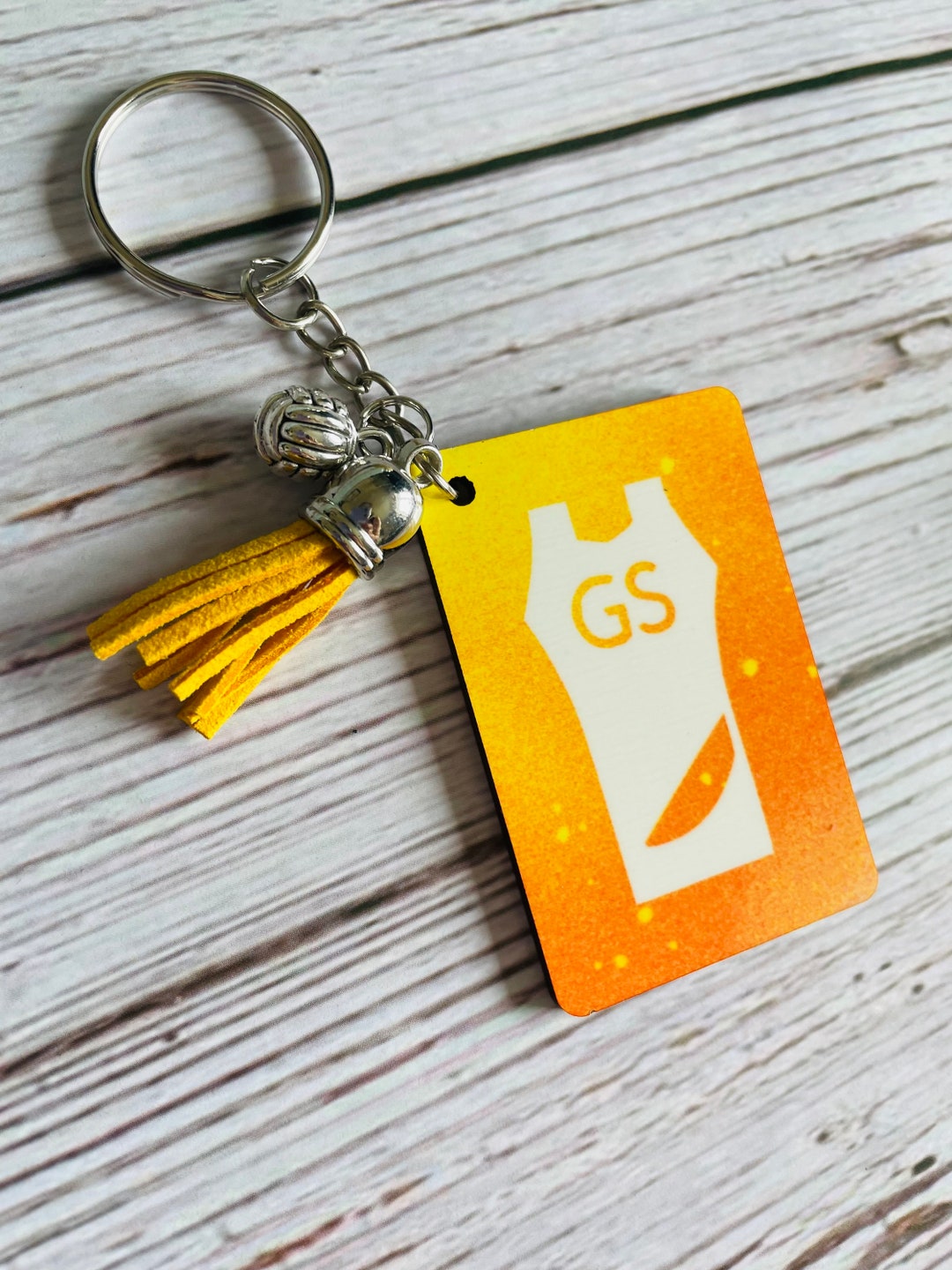 Netball Keyring Various Colours Double Sided With Netball - Etsy