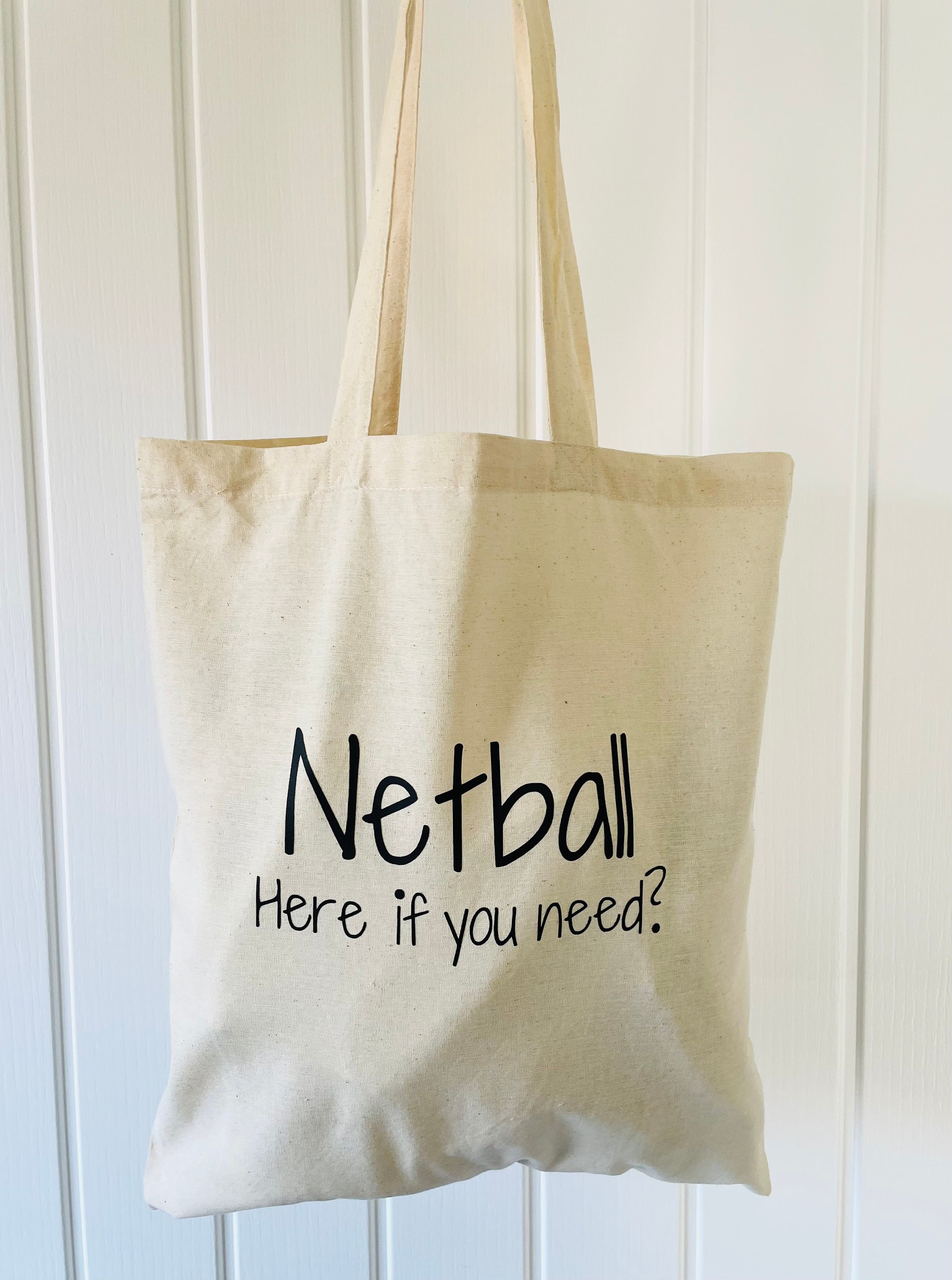 Netball Tote Bag: Black or Cream Netball Slogan - Etsy Australia
