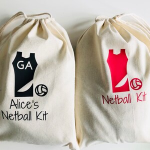 Netball Cotton String Bag Netball Kit Custom/personalised Sports Gift ...