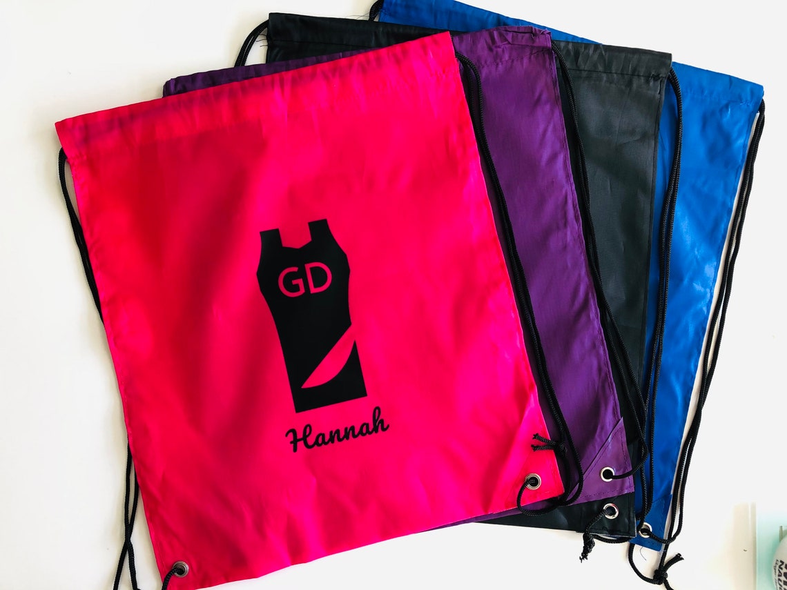Netball Nylon Drawstring Bag Personalised With Position and Name - Etsy