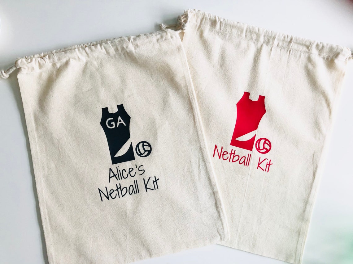 Netball Cotton String Bag Netball Kit Custom/personalised Sports Gift ...