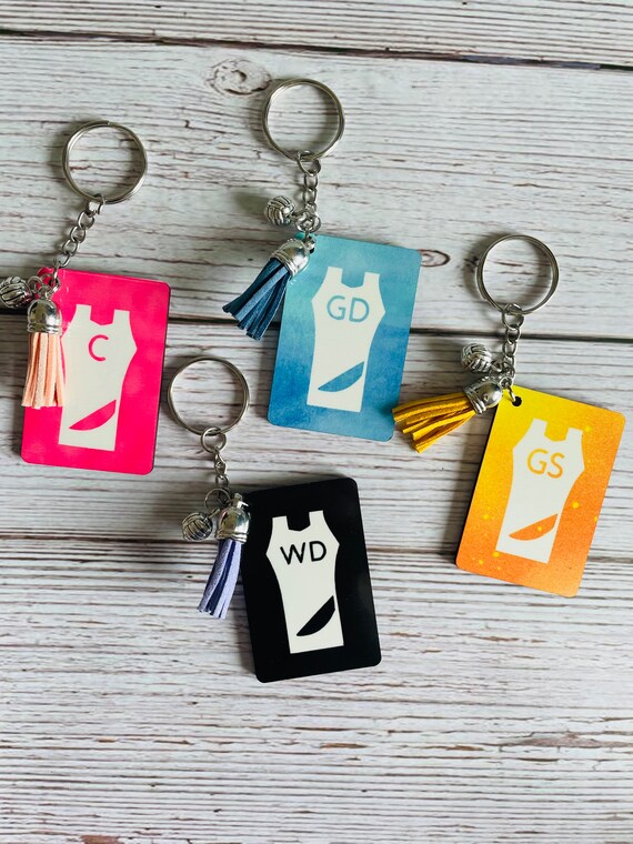 Netball Keyring Various Colours Double Sided With Netball - Etsy