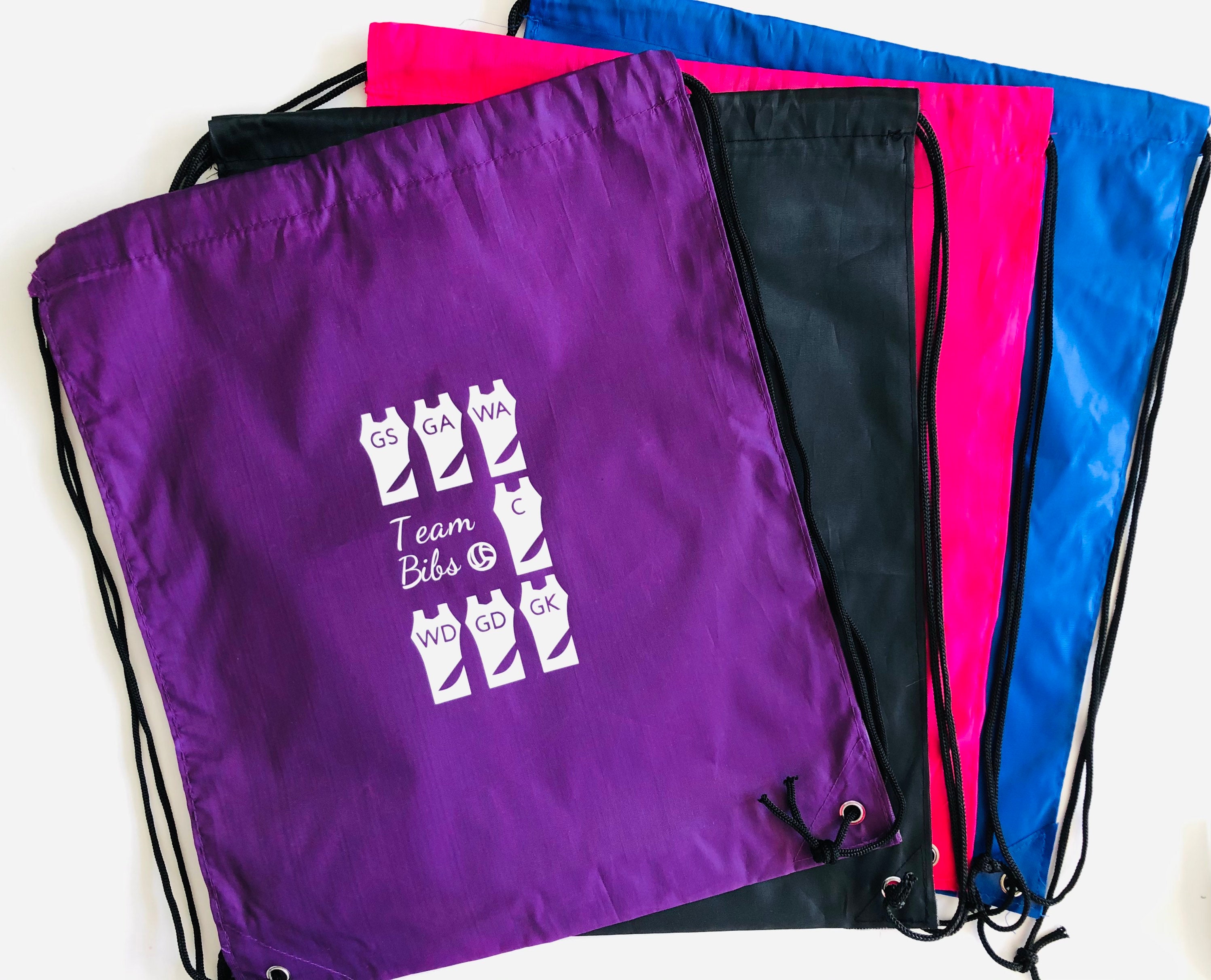 Netball Nylon Drawstring Team Bib Bag - Etsy Australia