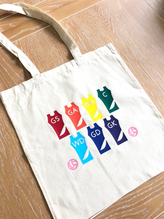 Netball Tote Bag Rainbow Team Positions | Etsy
