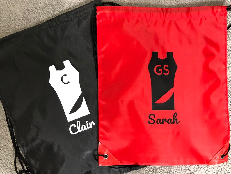 Netball Nylon Drawstring Bag Personalised With Position and Name - Etsy