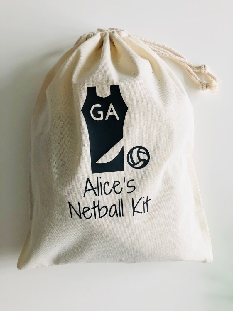 Netball Cotton String Bag Netball Kit Custom/personalised Sports Gift ...